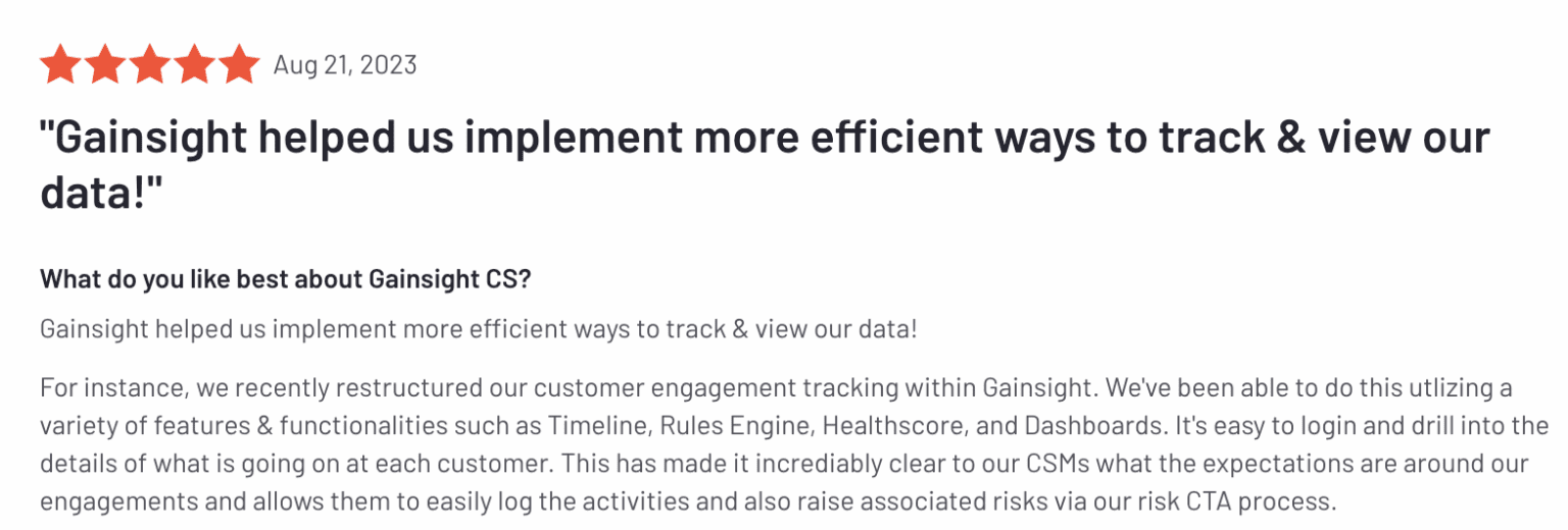 Gainsight G2 Reviews Highlight Unbeatable Value | Gainsight Software