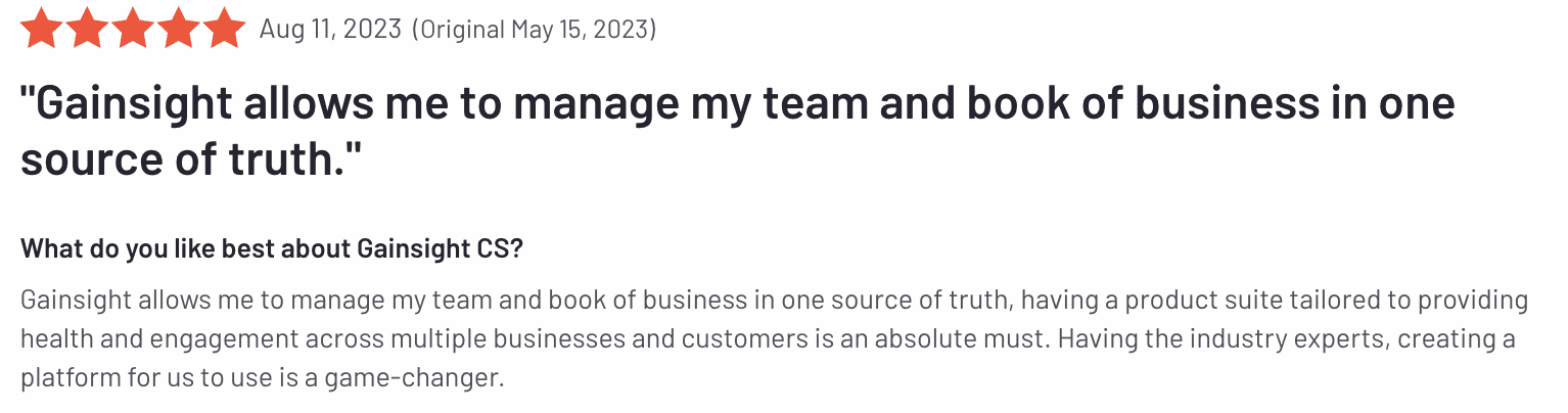 Gainsight G2 Reviews Highlight Unbeatable Value | Gainsight Software